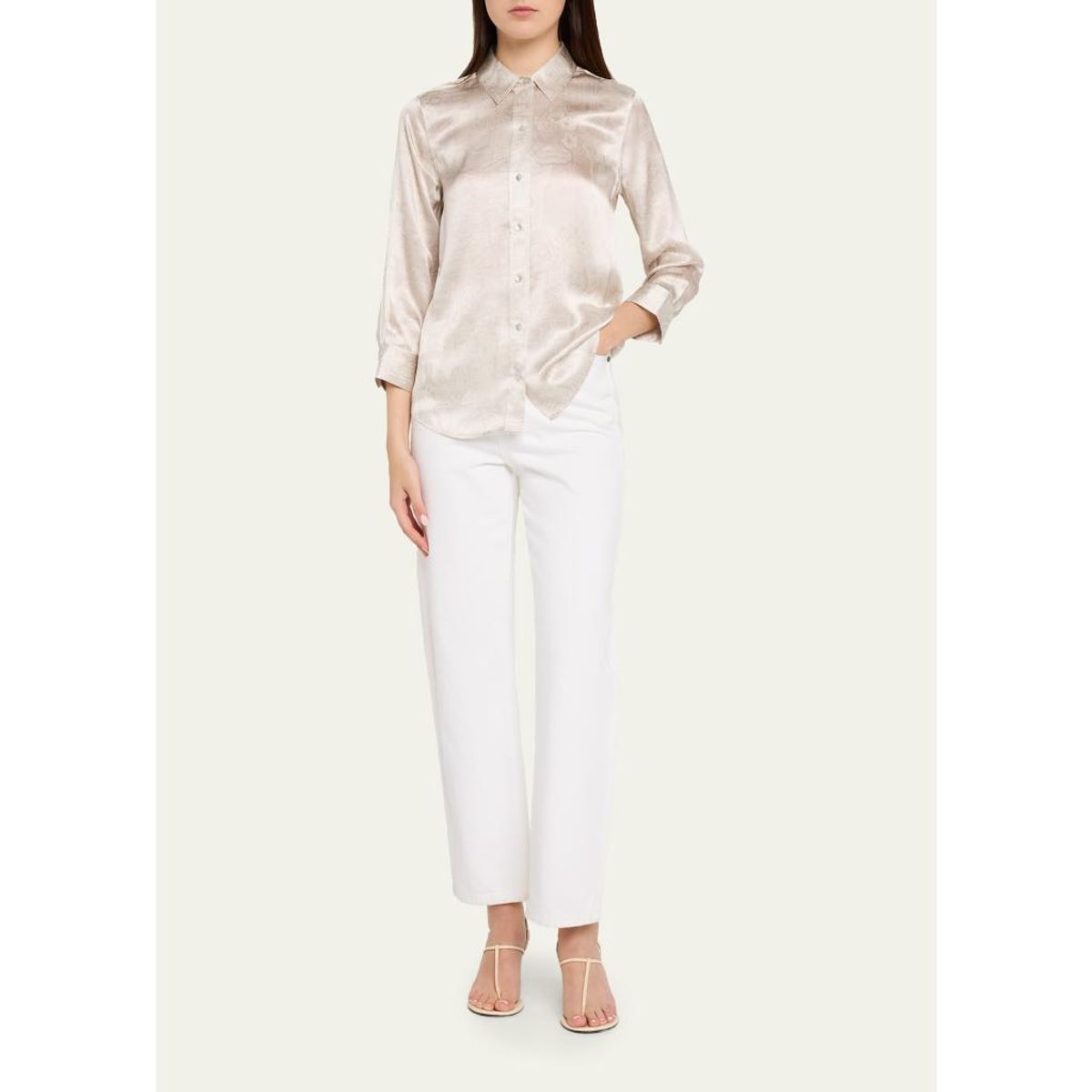 L'AGENCE dani 3/4-sleeve silk blouse